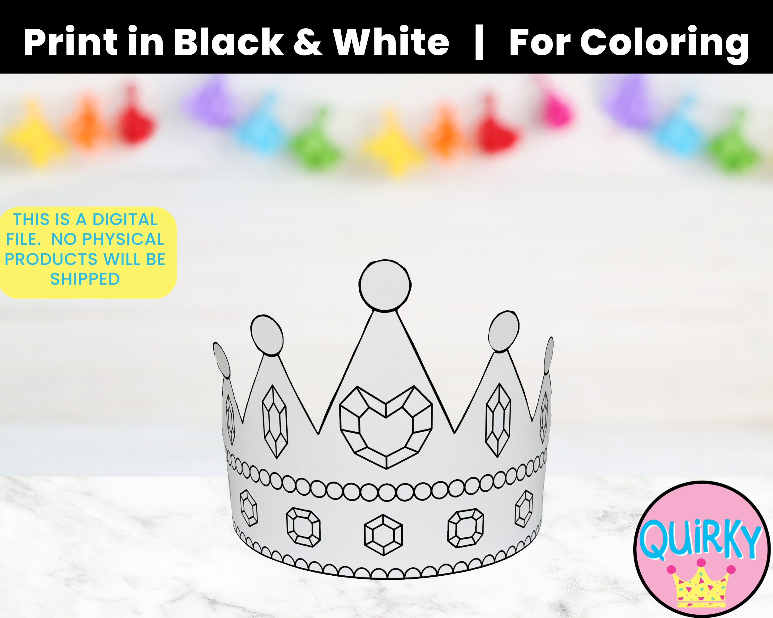 Fairytale Princess Crown Printable | Paper Birthday Hat Template | DIY ...