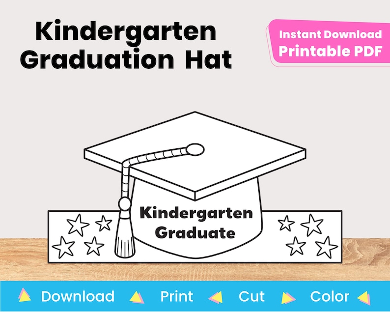 Kindergarten Graduation Hat Printable Crown Template | End of the Year ...