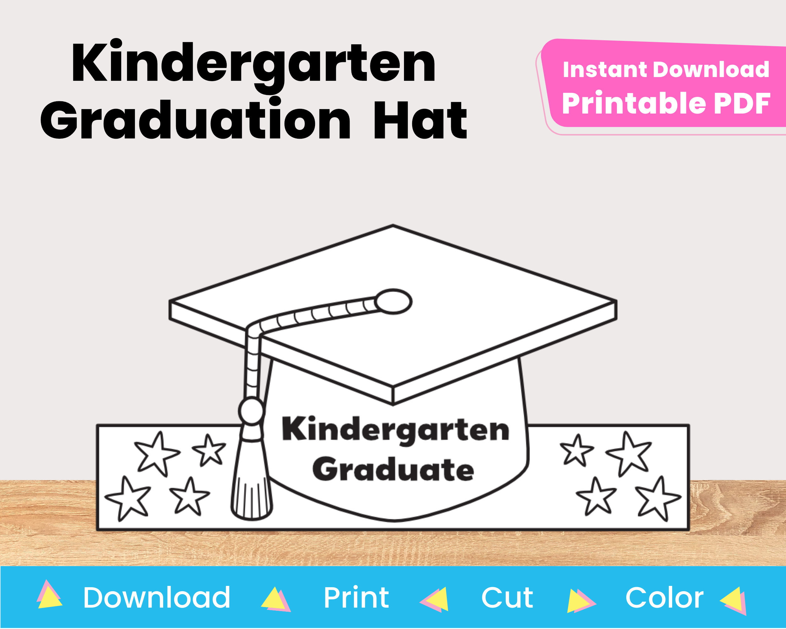 Kindergarten Graduation Hat Printable Crown Template End Of The Year