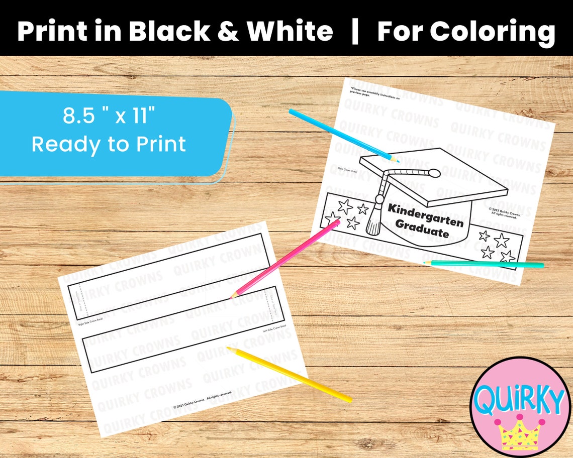 Kindergarten Graduation Hat Printable Crown Template | End of the Year ...