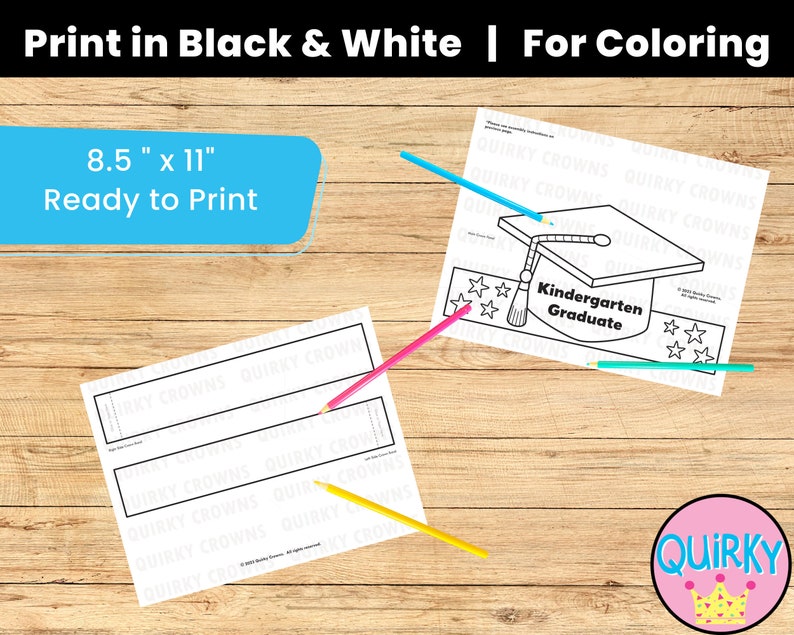 Kindergarten Graduation Hat Printable Crown Template | End of the Year ...