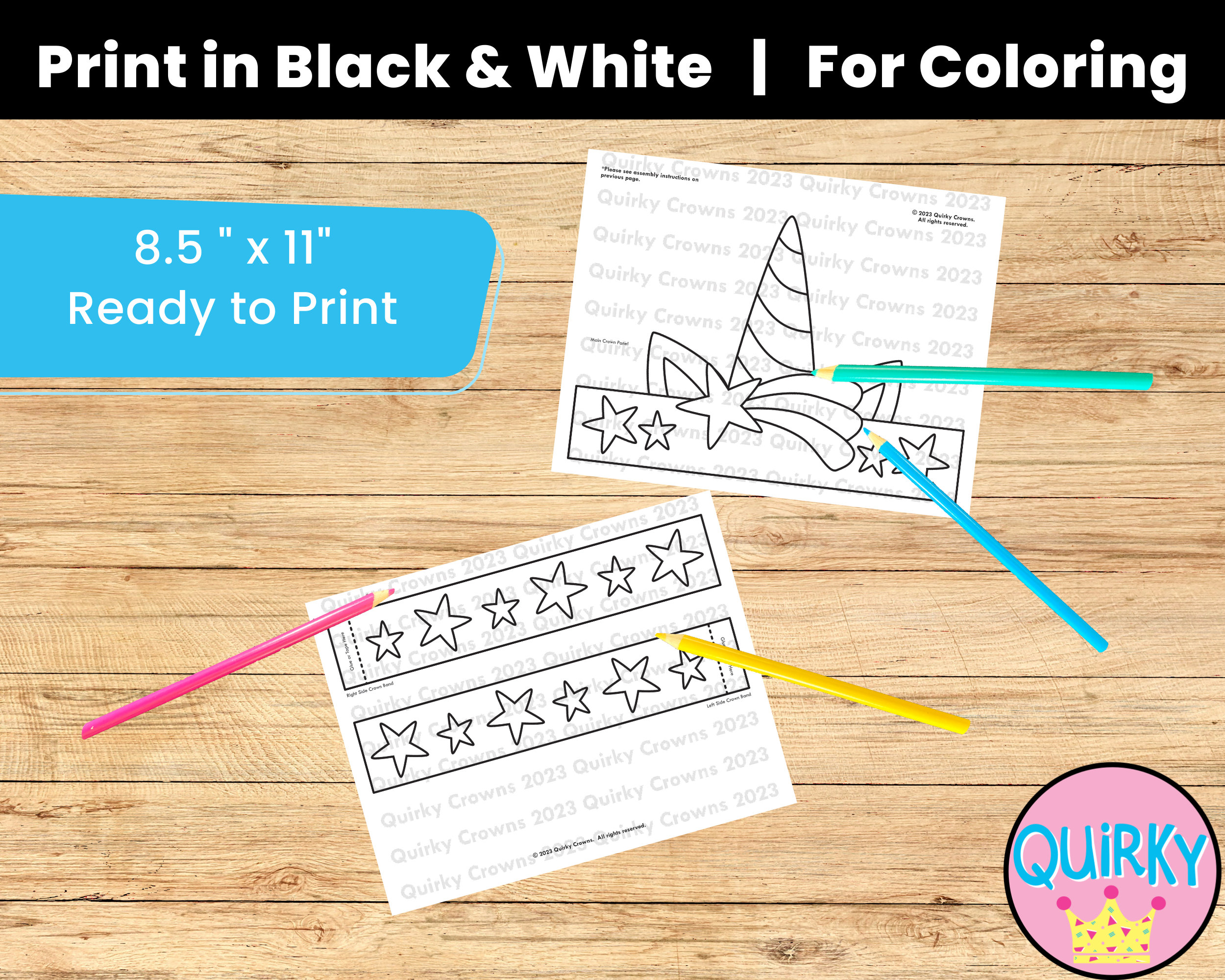 Unicorn Birthday Crown Printable Template | DIY Kids Craft Project for ...