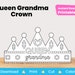 Queen Grandma Crown Printable Hat Template Craft Project | DIY Mother's ...