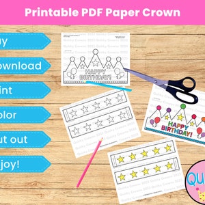 Birthday Crown Printable Paper Hat Template | DIY Kids Craft Project ...
