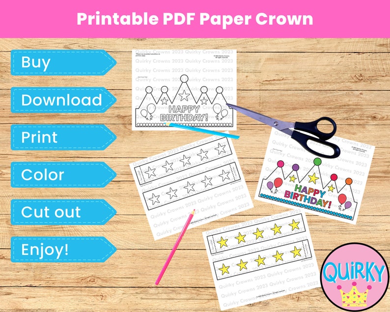 Birthday Crown Printable Paper Hat Template | DIY Kids Craft Project ...