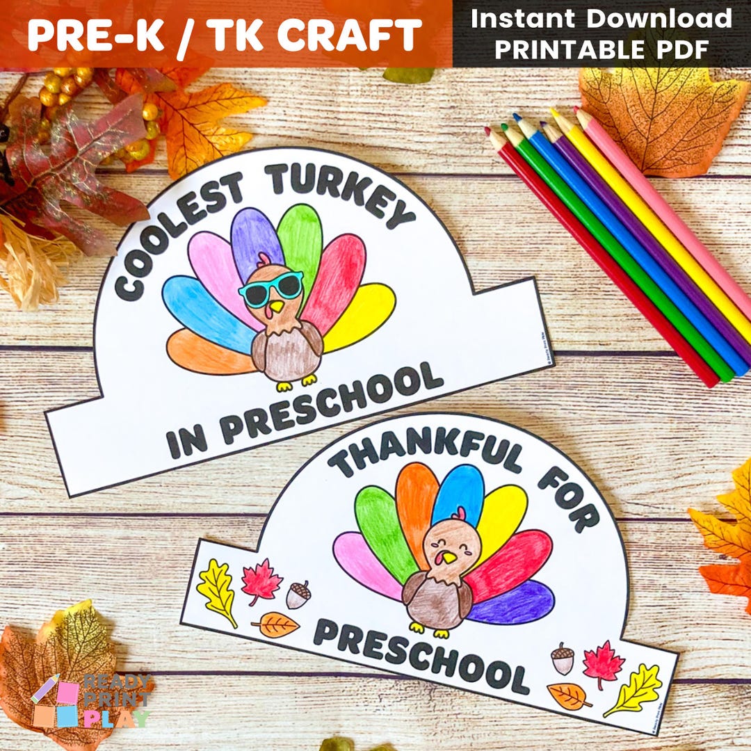 Preschool Thanksgiving Turkey Hat Printable | TK Thankful Coloring ...