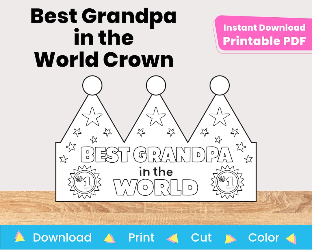 Printable Father’s Day Craft for Grandkids | Best Grandpa in the World ...