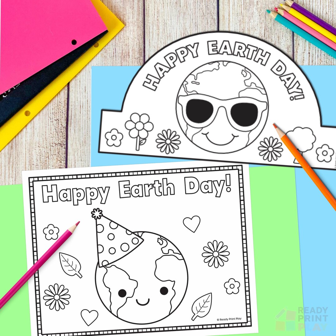Printable Earth Day Crown Craft | Preschool Coloring Page - Etsy