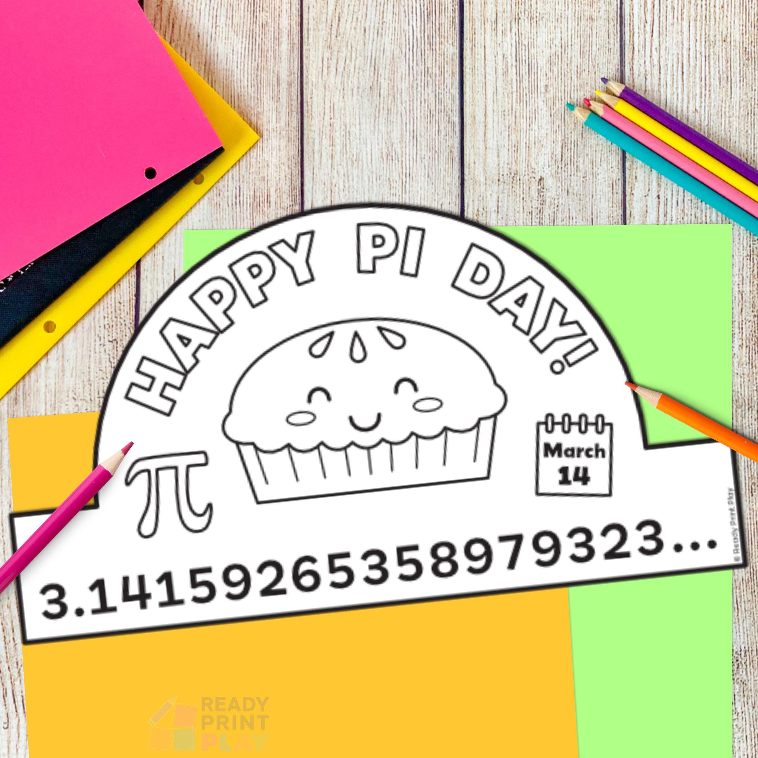 Pi Day Printable Hat Craft | March Math Coloring Activity - Etsy