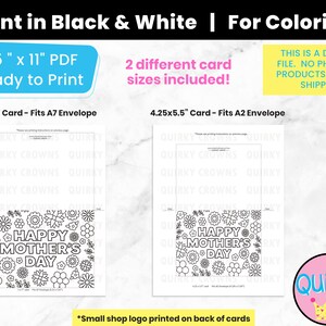 Mother's Day Flower Card to Color | Printable Happy Mother's Day Card ...