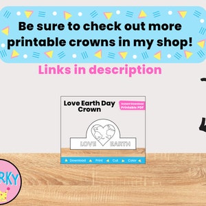 Earth Day Crown | DIY Coloring Craft, Printable Kids Activity (digital ...