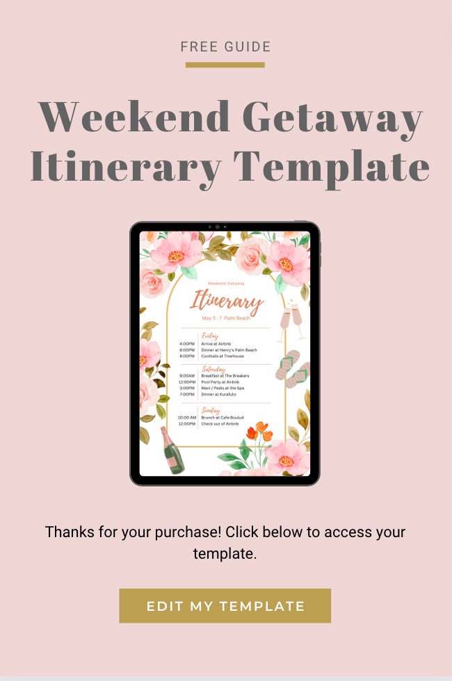 Weekend Itinerary Template, Surprise Weekend, Agenda, Spring, Vacation ...