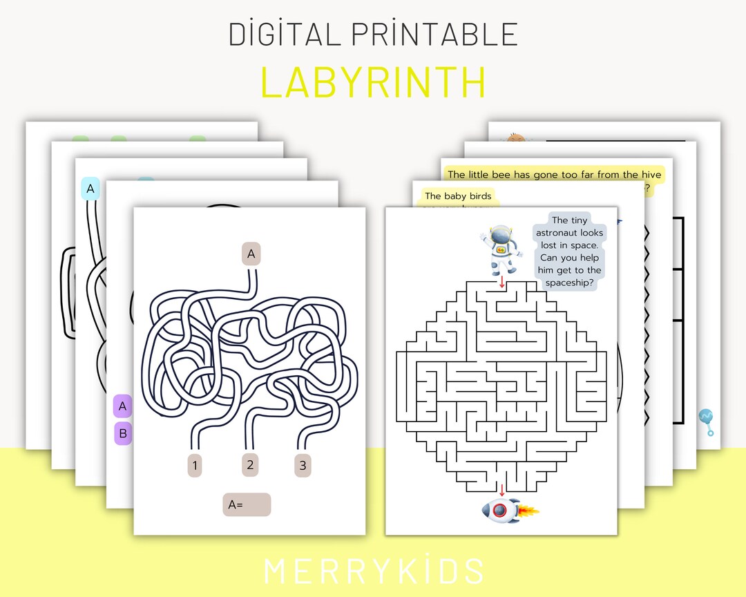 Printable Educational Maze Games for Kids Activity Pack - Etsy