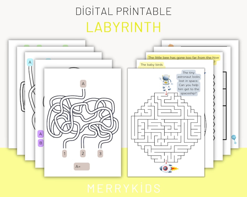Printable Educational Maze Games for Kids Activity Pack - Etsy