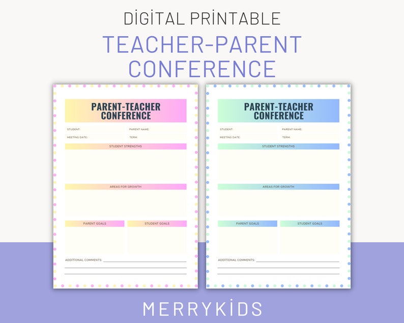 Detailed Classroom Reports: Parent Teacher Conference Form - Etsy