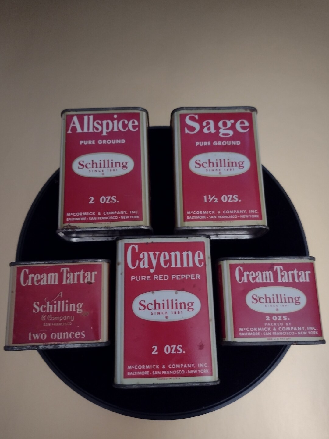 Schilling Spice Cans 5 Vintage Tins - Etsy