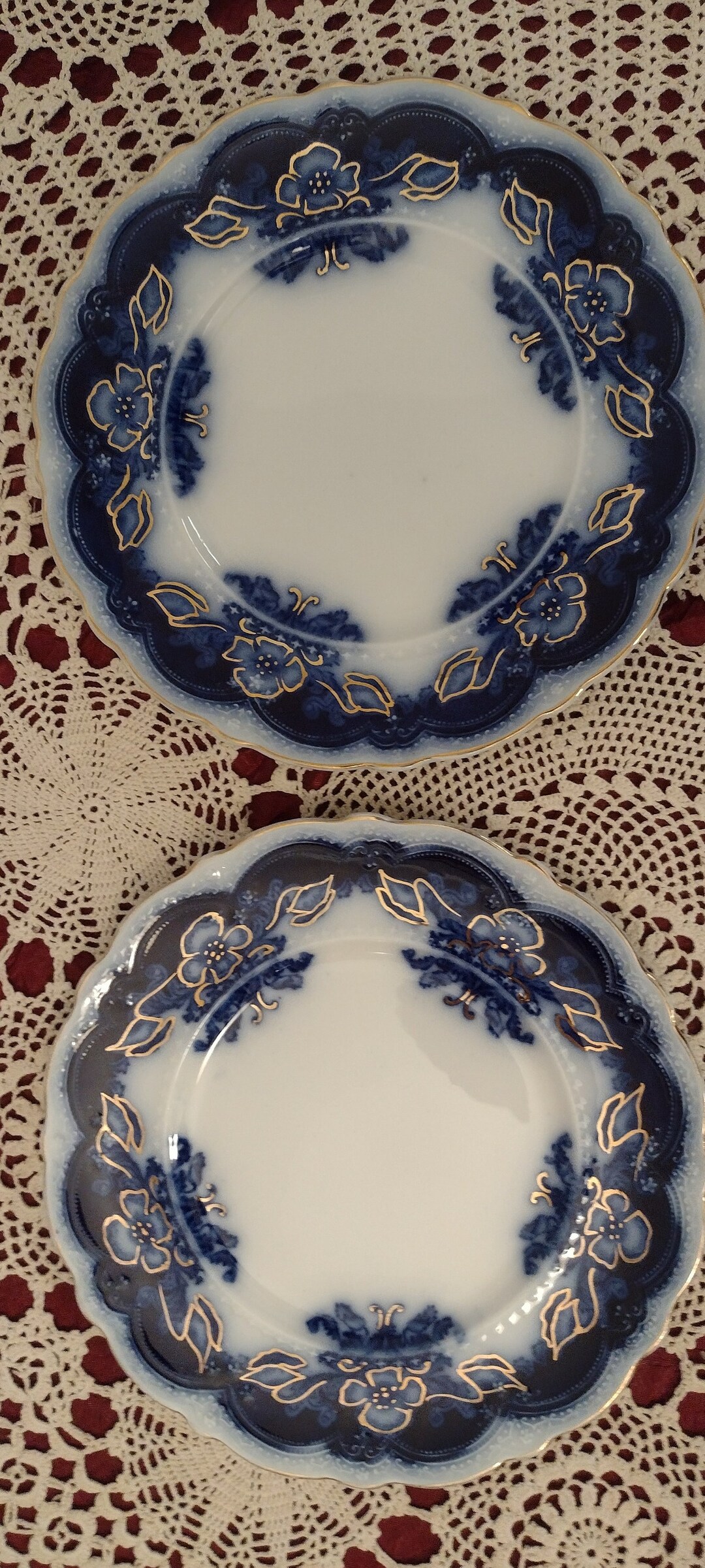 2 Rare Flow Blue Johnson Brothers "oregon" Plates 8" - Etsy