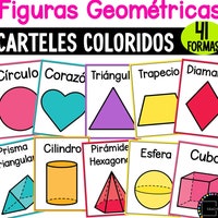 Carteles De Figuras Geométricas 2D Y 3D Spanish Shapes Posters - Etsy