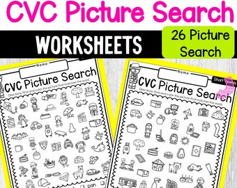 Cvce Phonics Picture Search I Spy Read and Find Worksheet Puzzles - Etsy