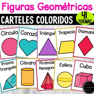 Carteles De Figuras Geométricas 2D Y 3D Spanish Shapes Posters - Etsy