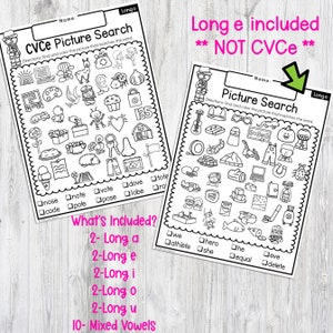 Cvce Phonics Picture Search I Spy Read and Find Worksheet Puzzles - Etsy