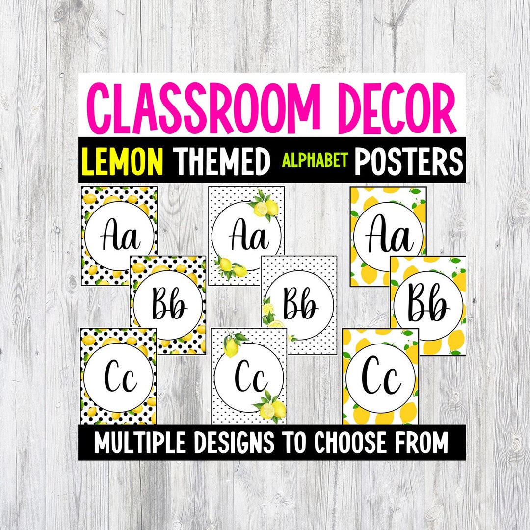 Lemon Themed Alphabet Posters Classroom Decor - Etsy