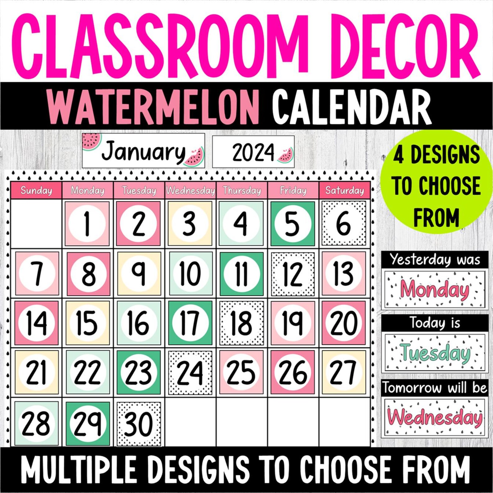 Watermelon Classroom Decor Bundle | Bright Watermelon Bulletin Board ...
