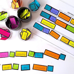 Build A Sentence Part of Speech Tiles Language Arts - Etsy