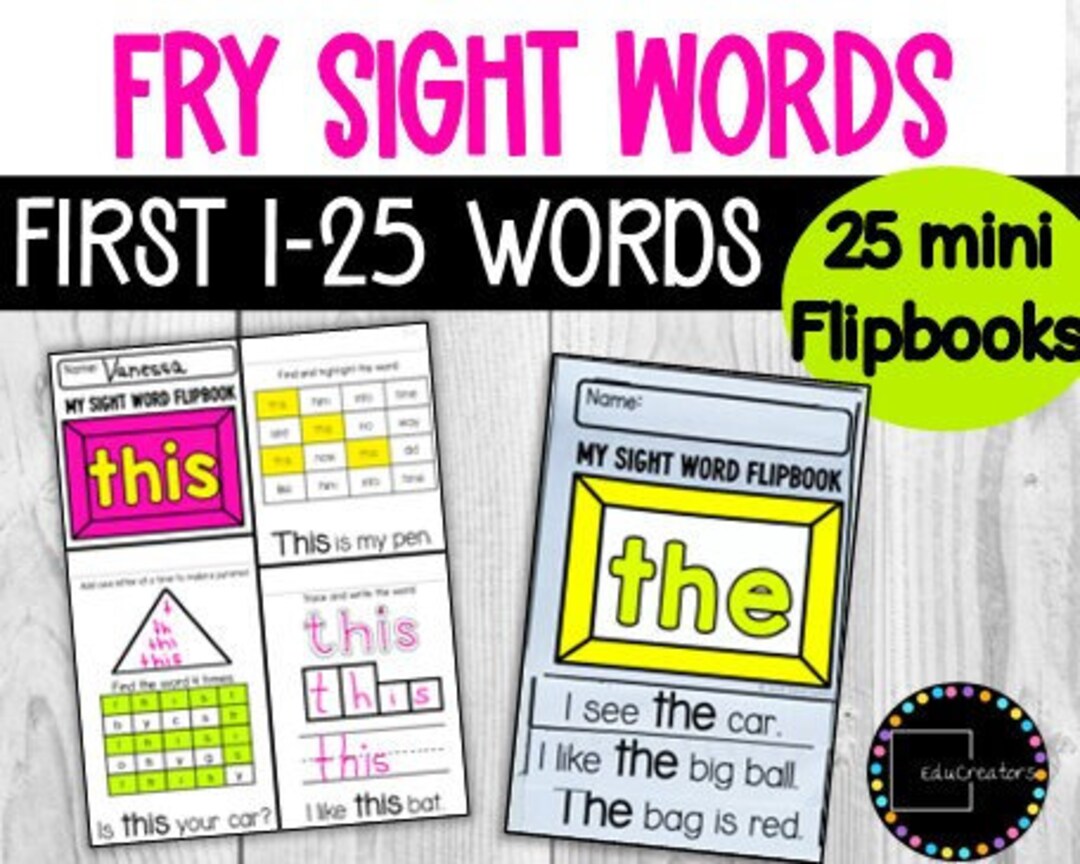Fry's Sight Words Flipbooks - Etsy