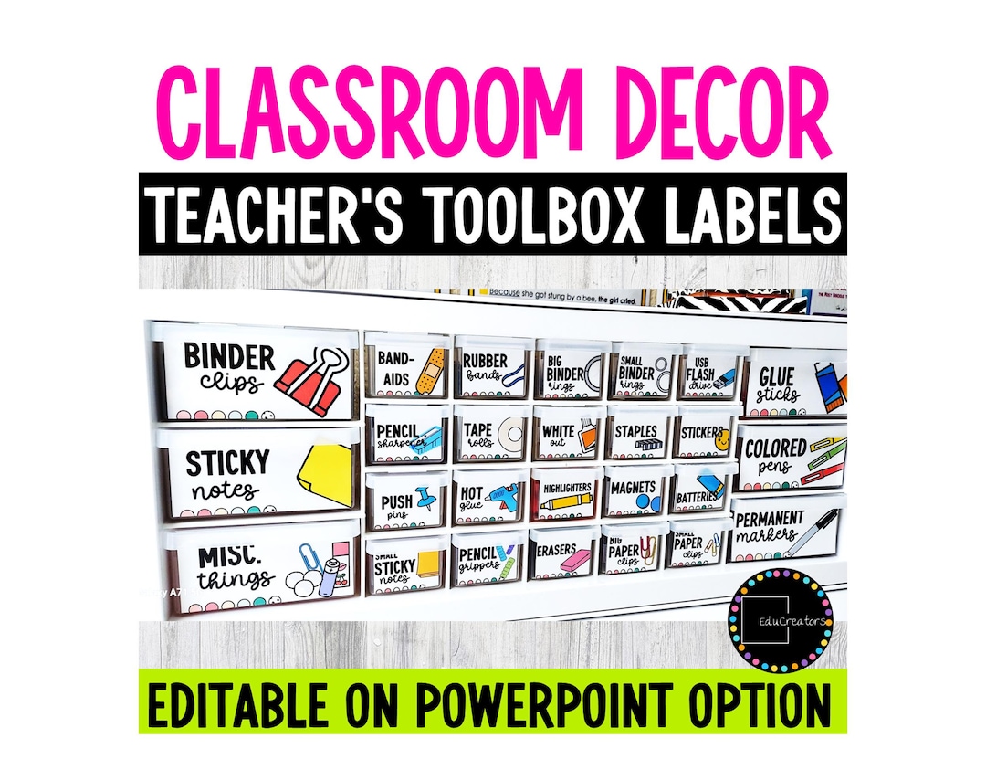 Editable Teacher Toolbox Labels, Iris Organizer (digital Download) - Etsy