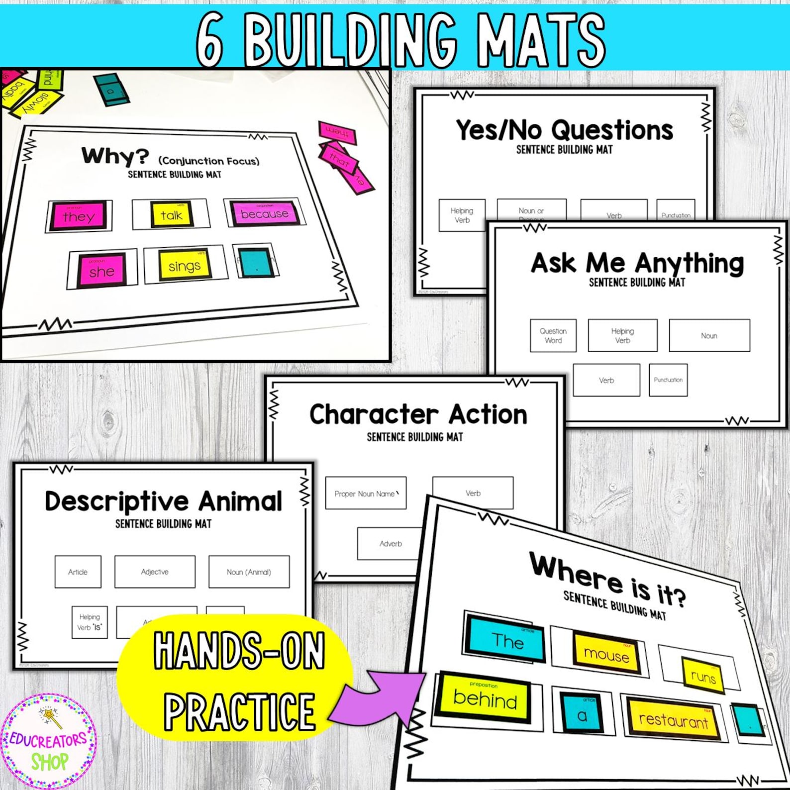Build A Sentence Tiles Part of Speech Centers Language Arts 2nd 3rd 4th ...