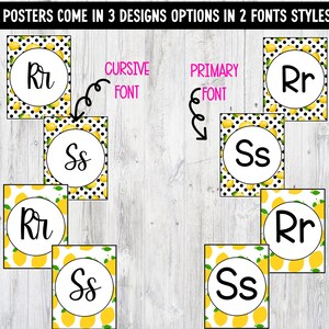 Lemon Themed Alphabet Posters Classroom Decor - Etsy