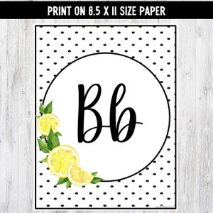 Lemon Themed Alphabet Posters Classroom Decor - Etsy