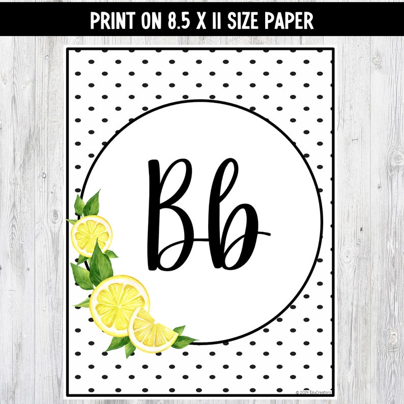 Lemon Themed Alphabet Posters Classroom Decor - Etsy