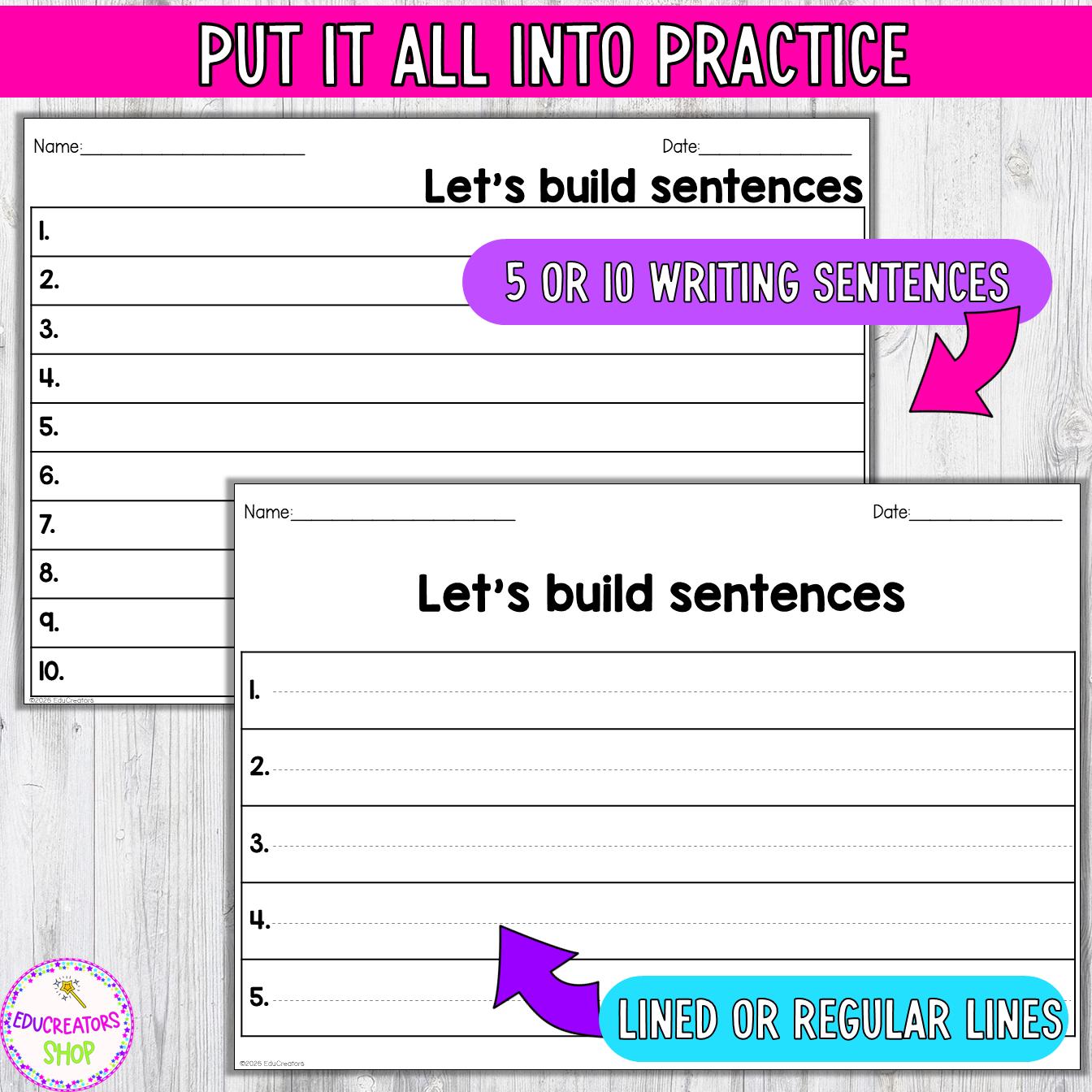 Build A Sentence Tiles Part of Speech Centers Language Arts 2nd 3rd 4th ...