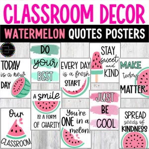 Watermelon Classroom Decor Bundle | Bright Watermelon Bulletin Board ...