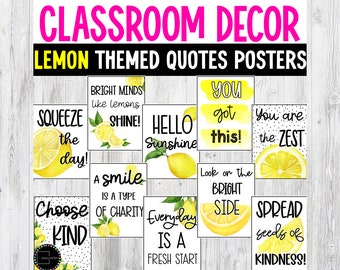 Lemon Themed Classroom Decor Quotes Motivational Posters - Etsy