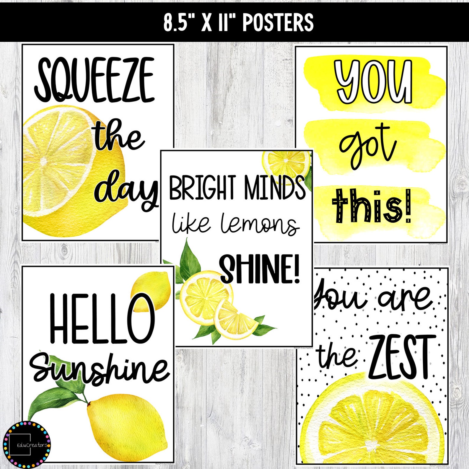Lemon Themed Classroom Decor Quotes Motivational Posters - Etsy