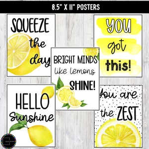 Lemon Themed Classroom Decor Quotes Motivational Posters - Etsy