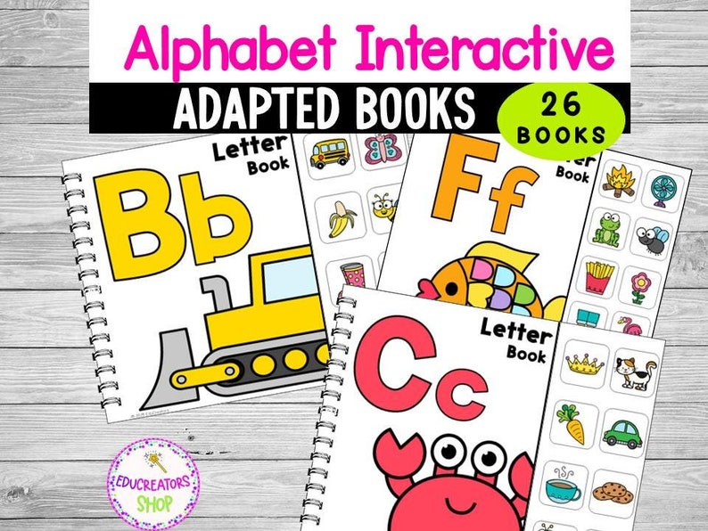 Alphabet Adapted Books, Interactive Special Education Books ESL ELL ABC ...