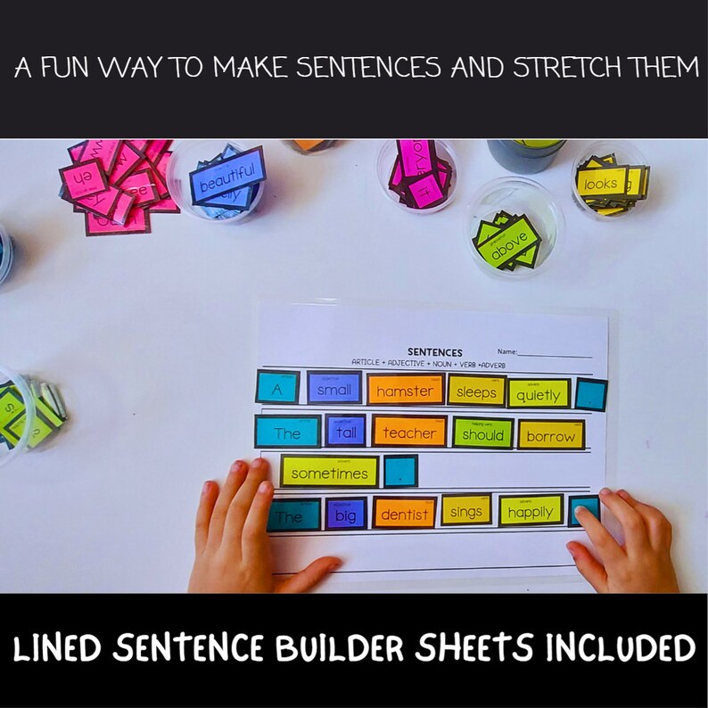 Build A Sentence Part of Speech Tiles Language Arts - Etsy