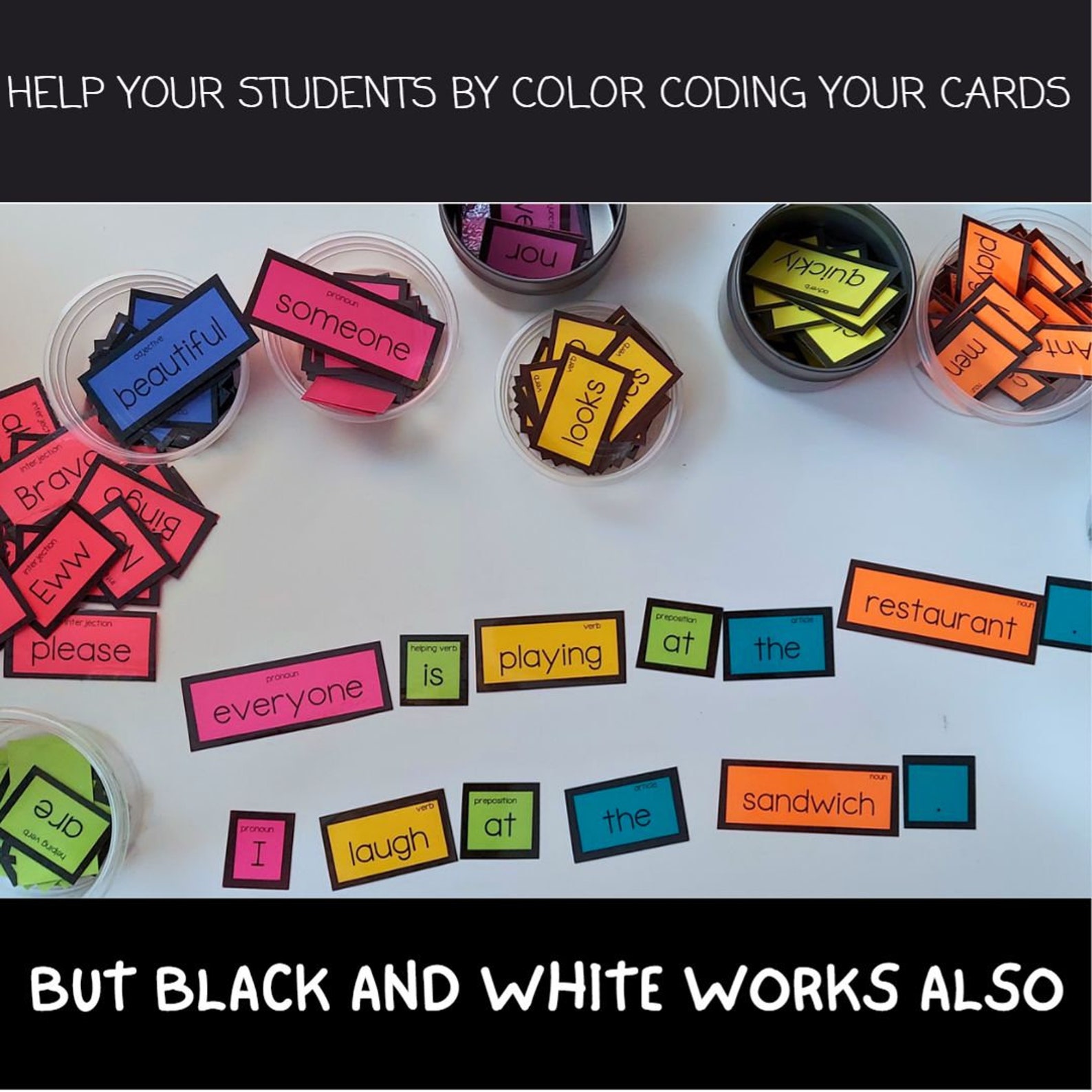 Build A Sentence Part of Speech Tiles Language Arts - Etsy