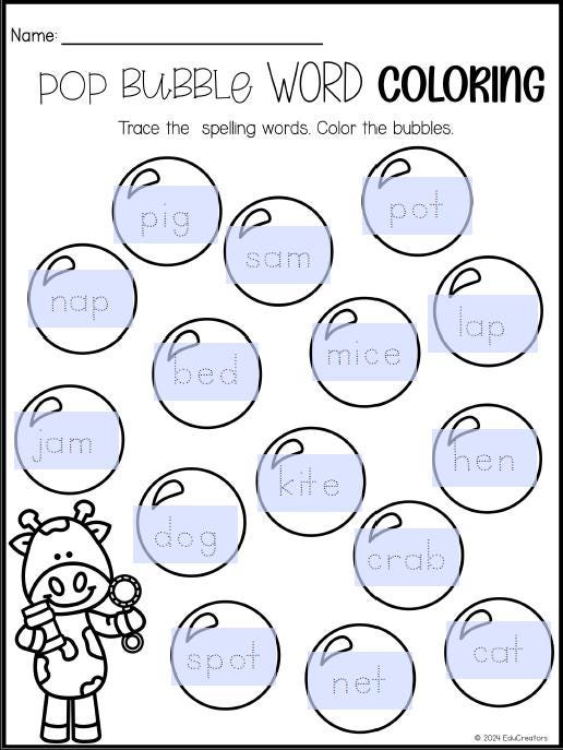 Spelling Practice for Any Word List, Word Work Kindergarten 1st 2nd 3rd ...