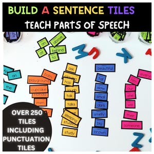 Build A Sentence Part of Speech Tiles Language Arts - Etsy