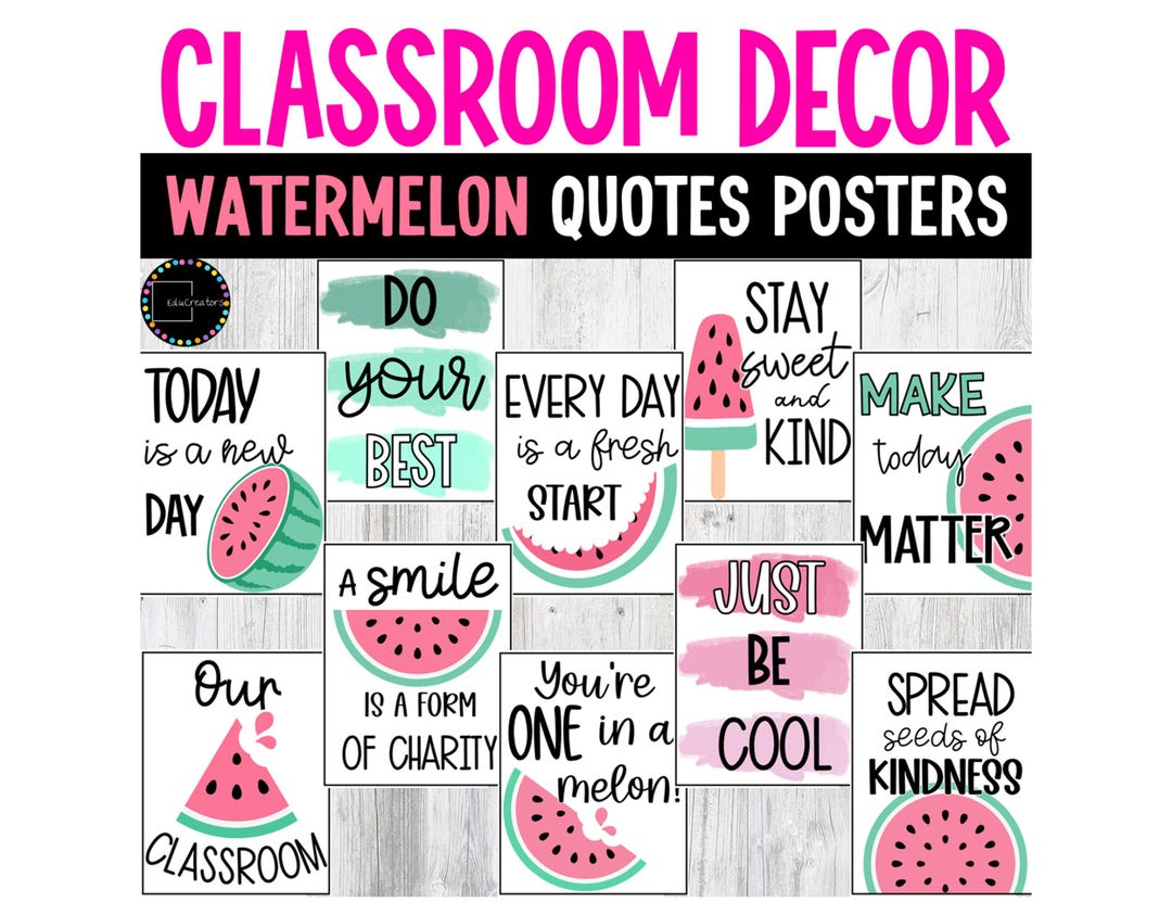 Watermelon Themed Quotes Posters Decor - Etsy