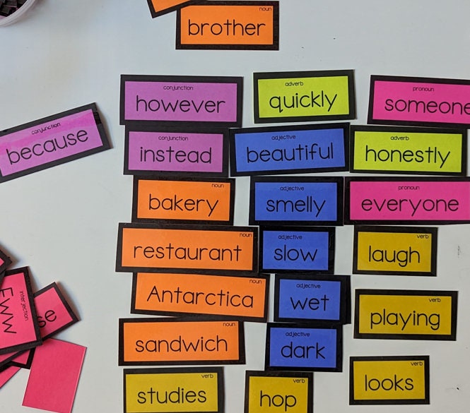 Build A Sentence Part of Speech Tiles Language Arts - Etsy