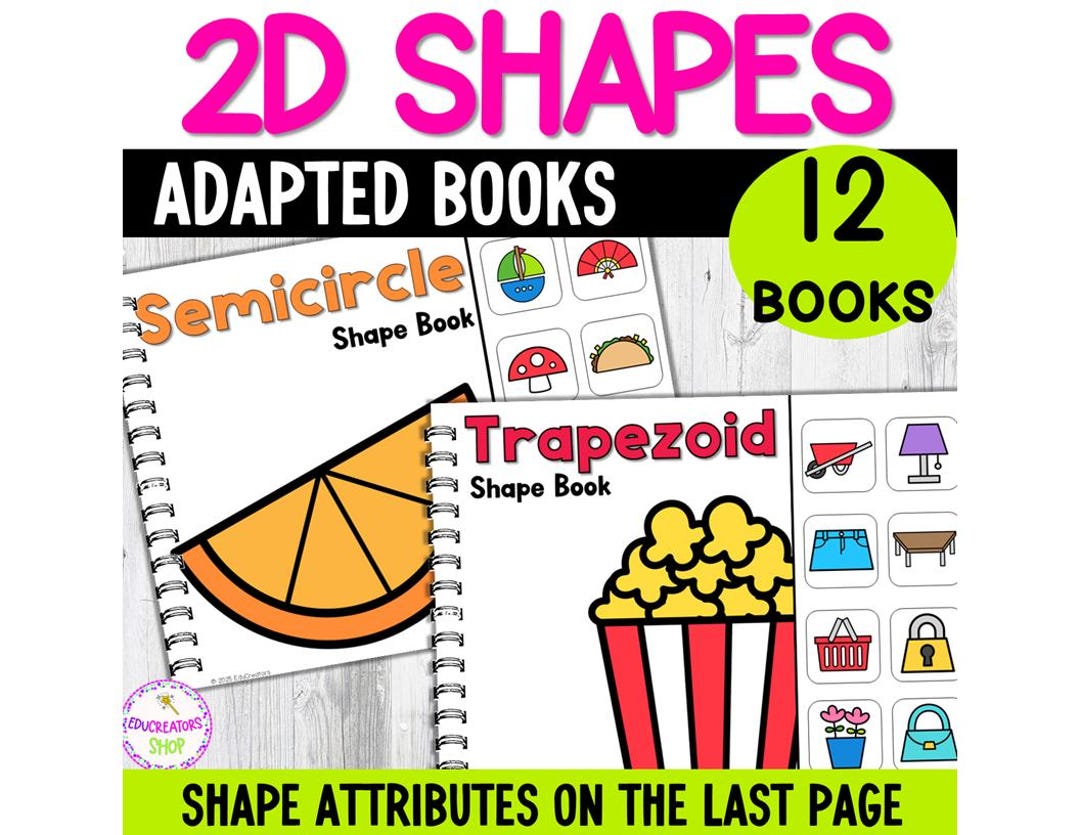 2D Shapes Adapted Books | Interactive Learning (digital Download) - Etsy
