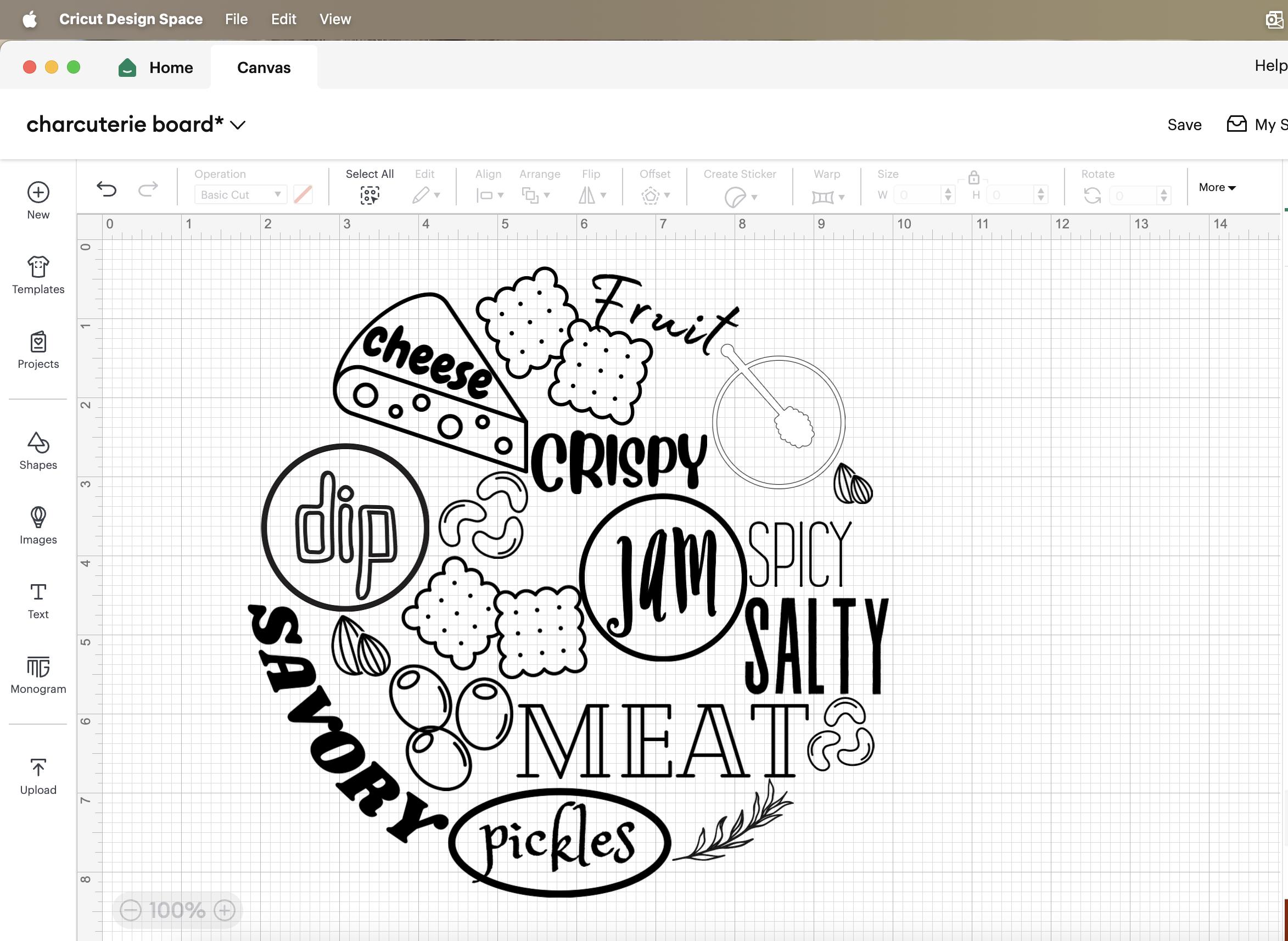 Charcuterie Board Printable SVG, Snack Tray Organizer (digital Download ...