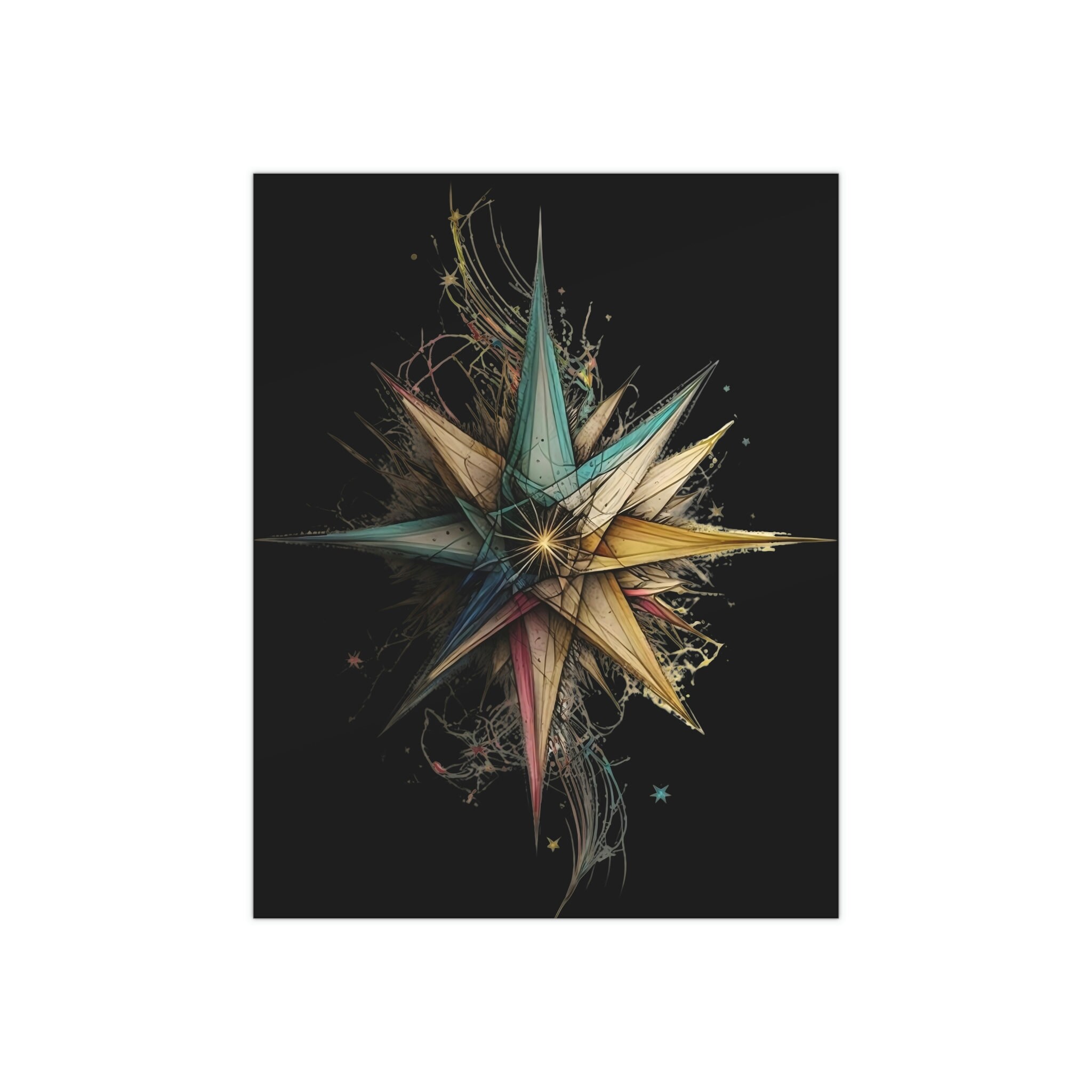 Art Print: Magical Star Diagram Poster With Black Background - Etsy