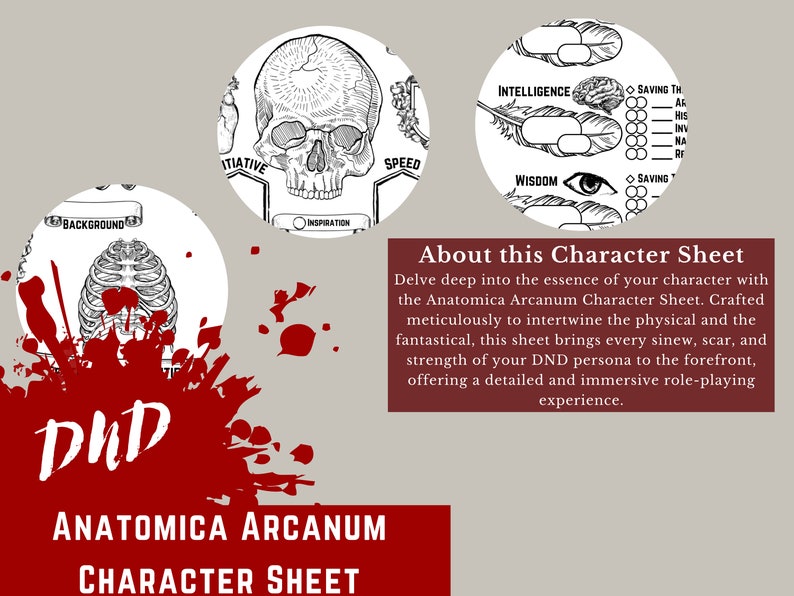 Anatomica Arcanum DND Character Sheet: Premium, Handcrafted Adventure ...